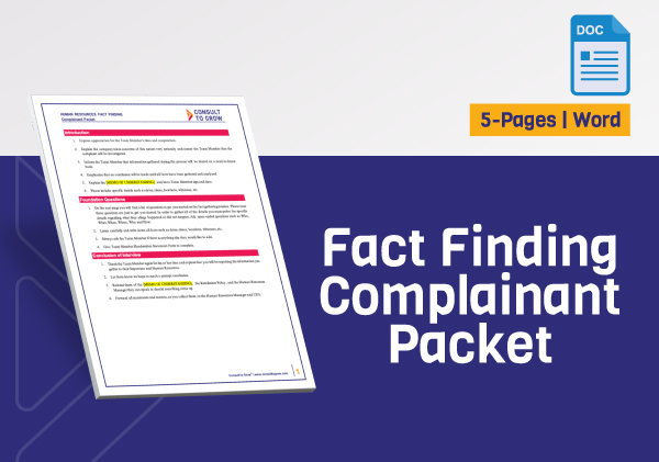Complainant Fact Finding Packet - Consult to Grow